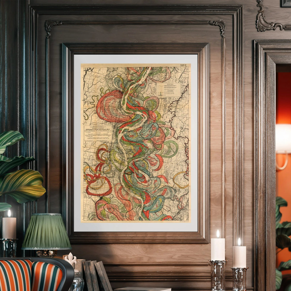 Harold Fisk Mississippi River Map Sheet 10 Fine Art Giclee Print ...